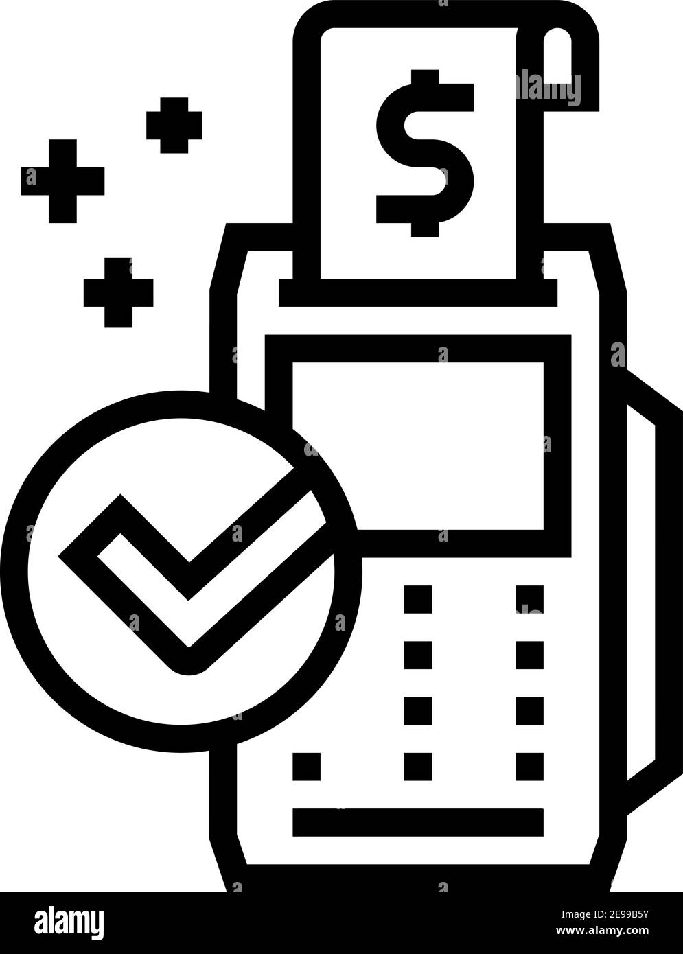 accept payment pos terminal line icon vector illustration Stock Vector ...