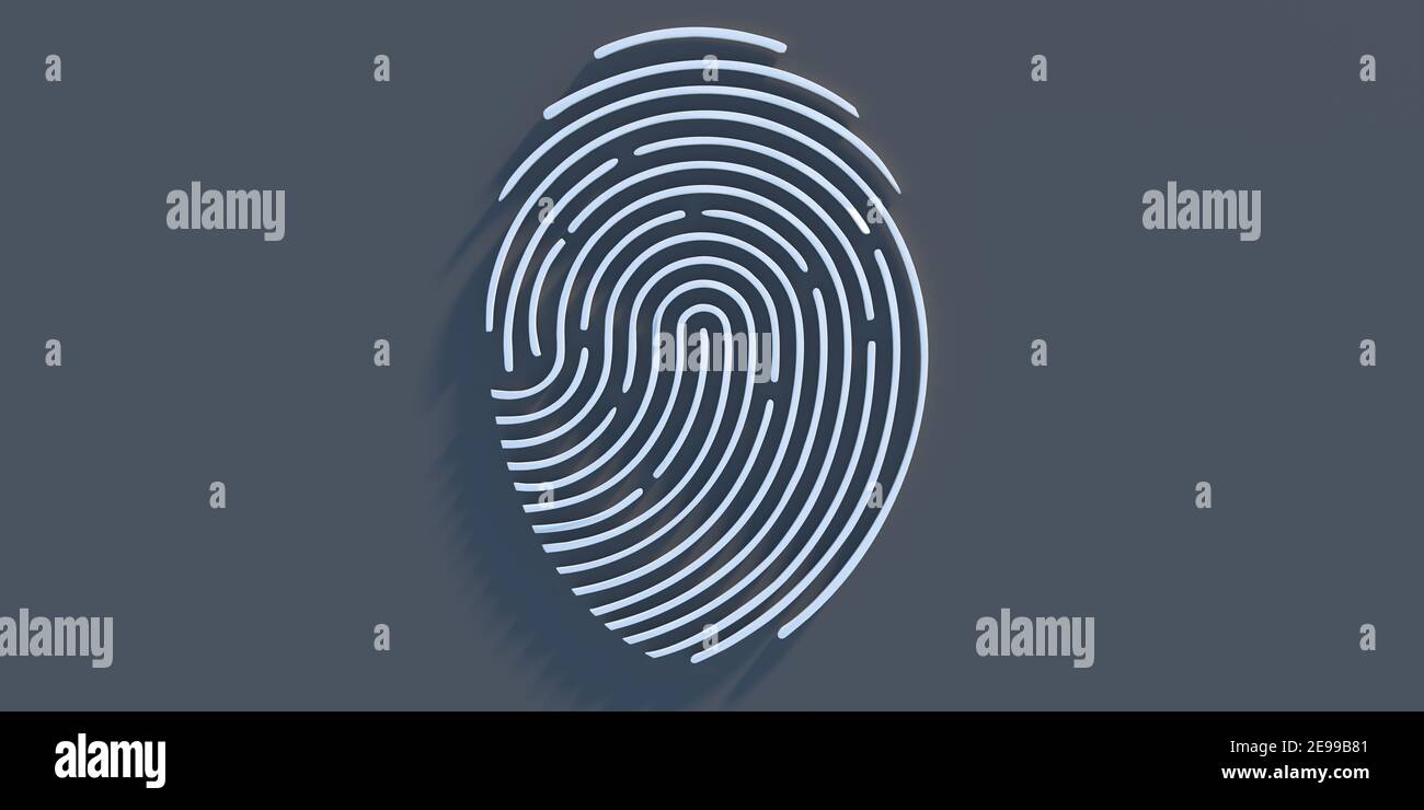 Fingerprint sign on gray black color background. Access control ...