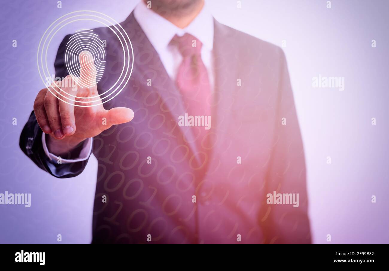 Fingerprint scan business technology, security access, biometrics ...