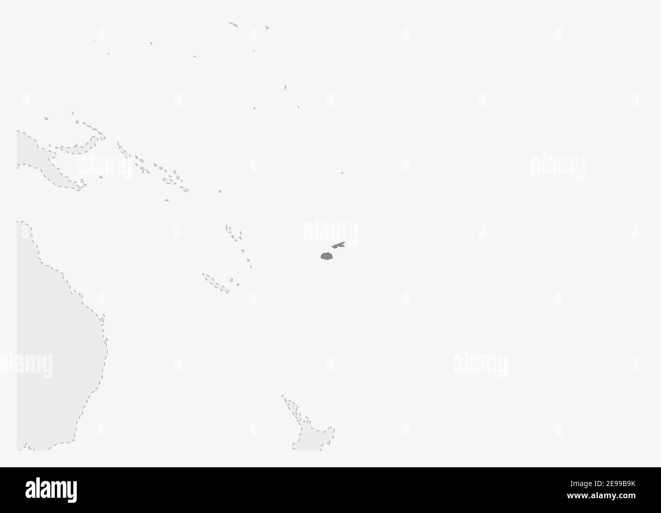 Map of Oceania with highlighted Fiji map, gray map of Fiji with ...
