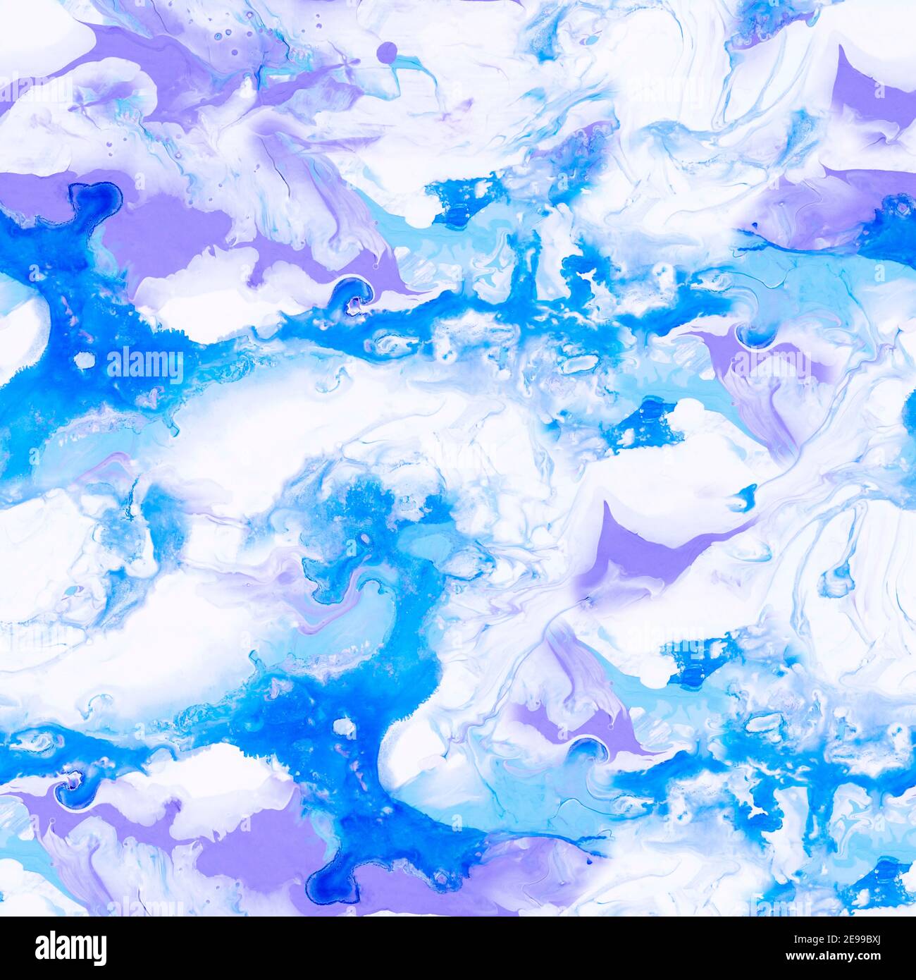 Blue and violet abstract hand painted seamless pattern. Raster texture ...
