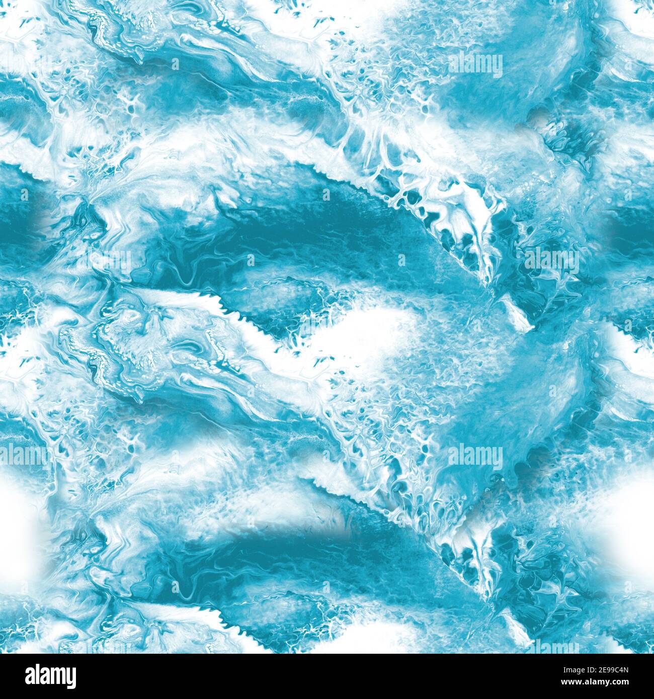 Seamless pattern with abstract ocean, acrylic hand painted background ...