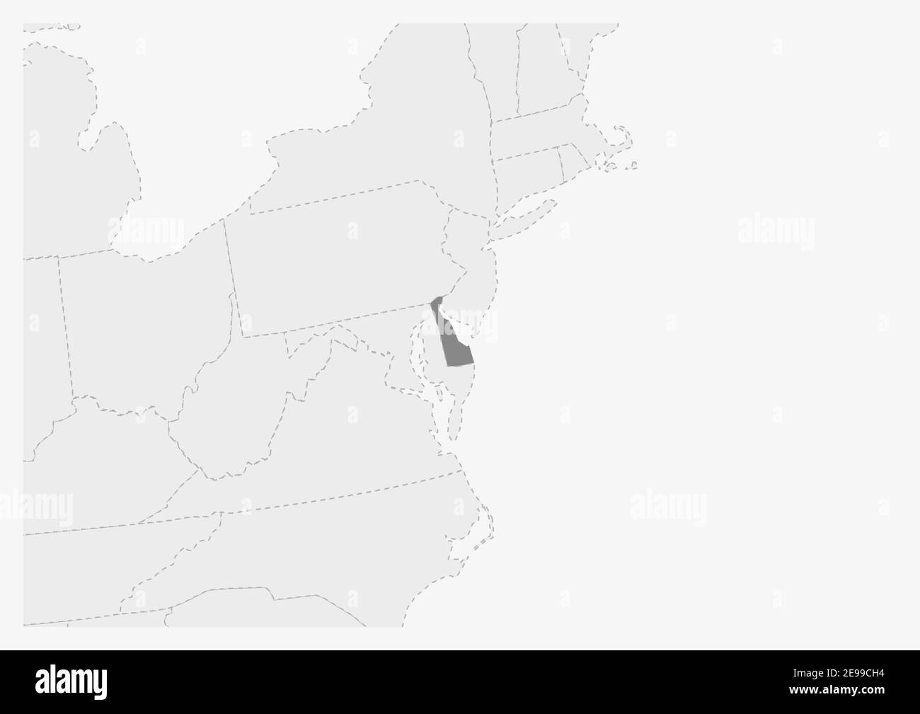Map of USA with highlighted Delaware map, gray map of US State Delaware ...