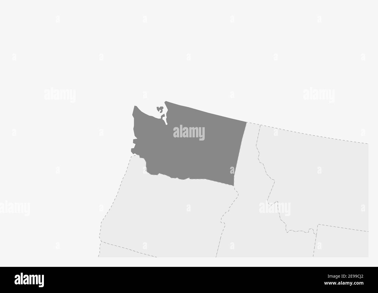 Map of USA with highlighted Washington map, gray map of US State ...