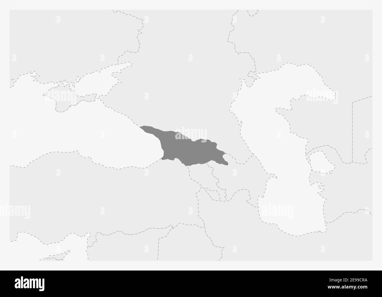 Map of Europe with highlighted Georgia map, gray map of Georgia with ...