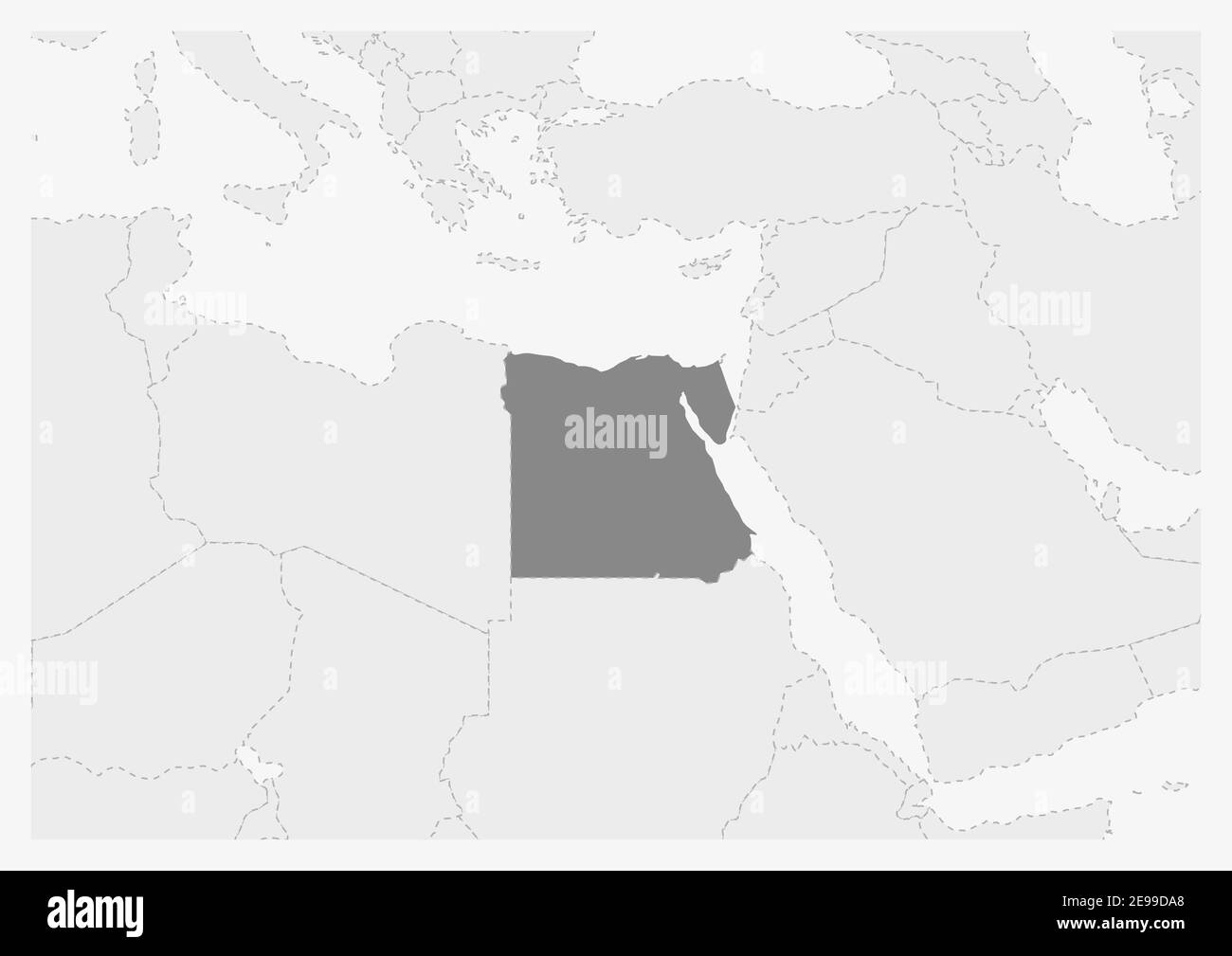 Map of Africa with highlighted Egypt map, gray map of Egypt with ...