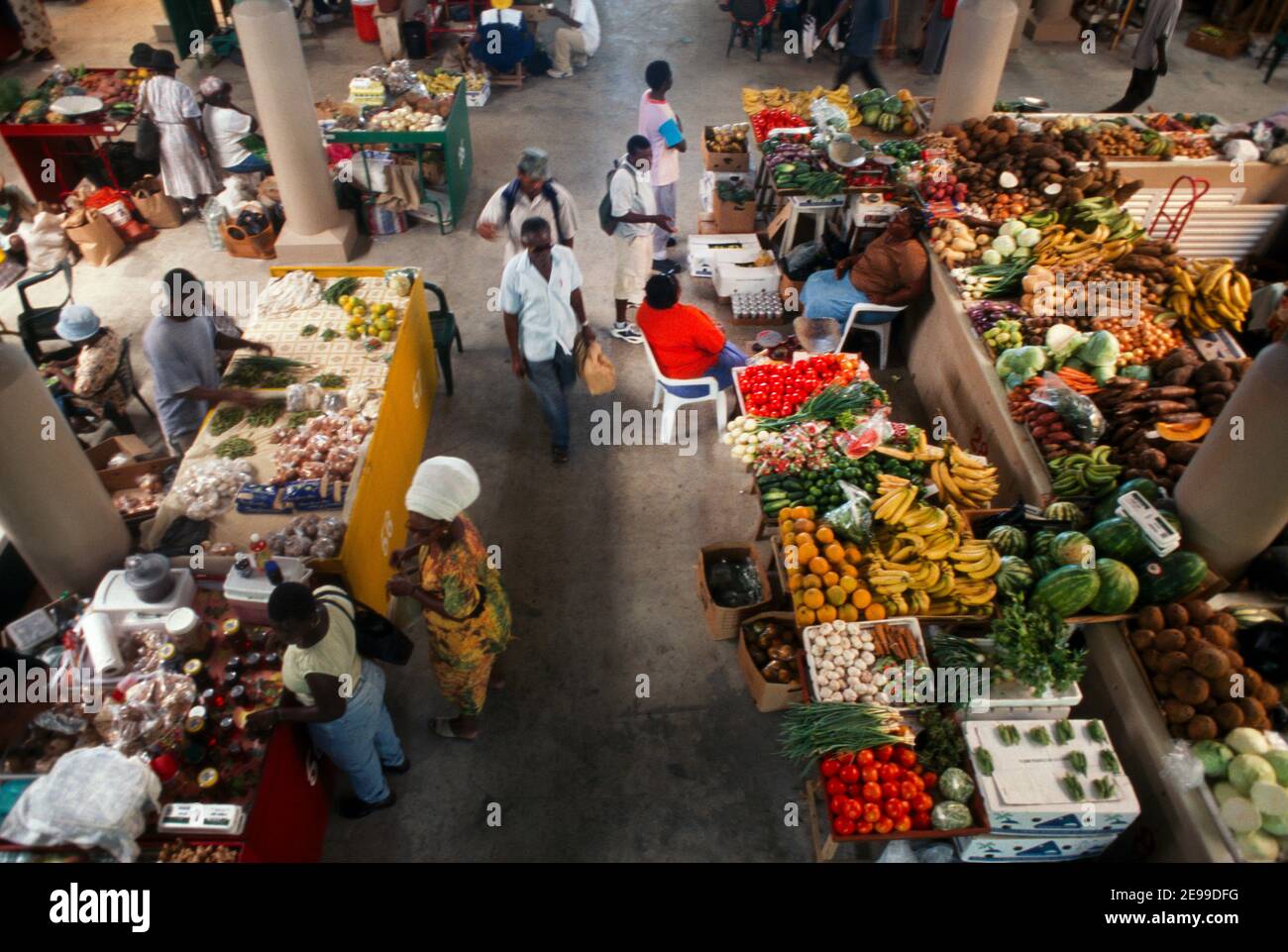 St John Antigua People shopping at Saturday Market Stock Photo - Alamy