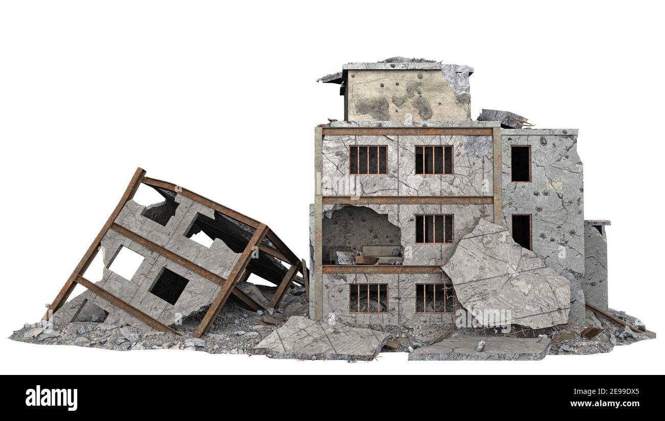 War ruined building house Cut Out Stock Images & Pictures - Alamy