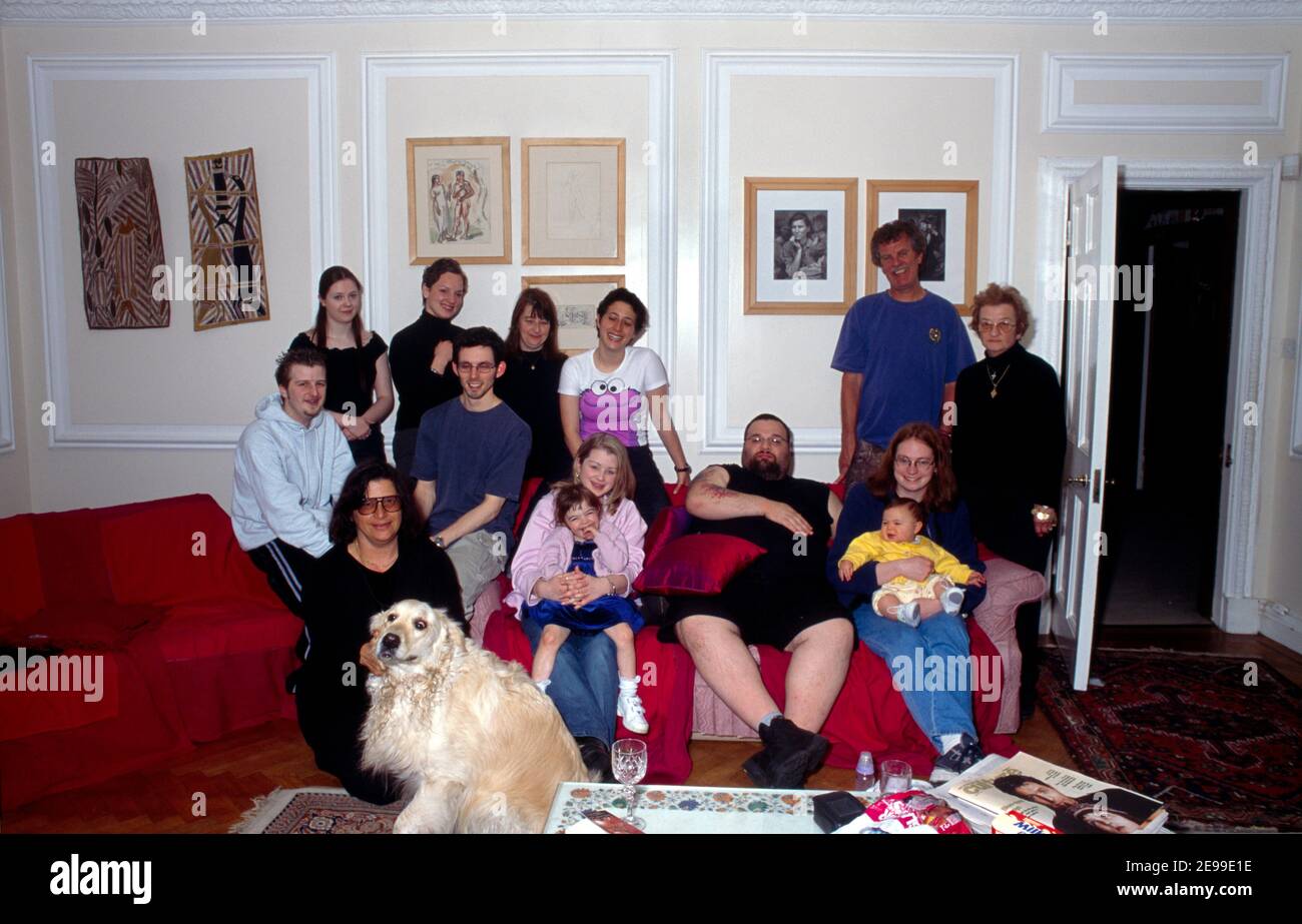 Portrait of Large Family and Dog Surrey England Stock Photo - Alamy