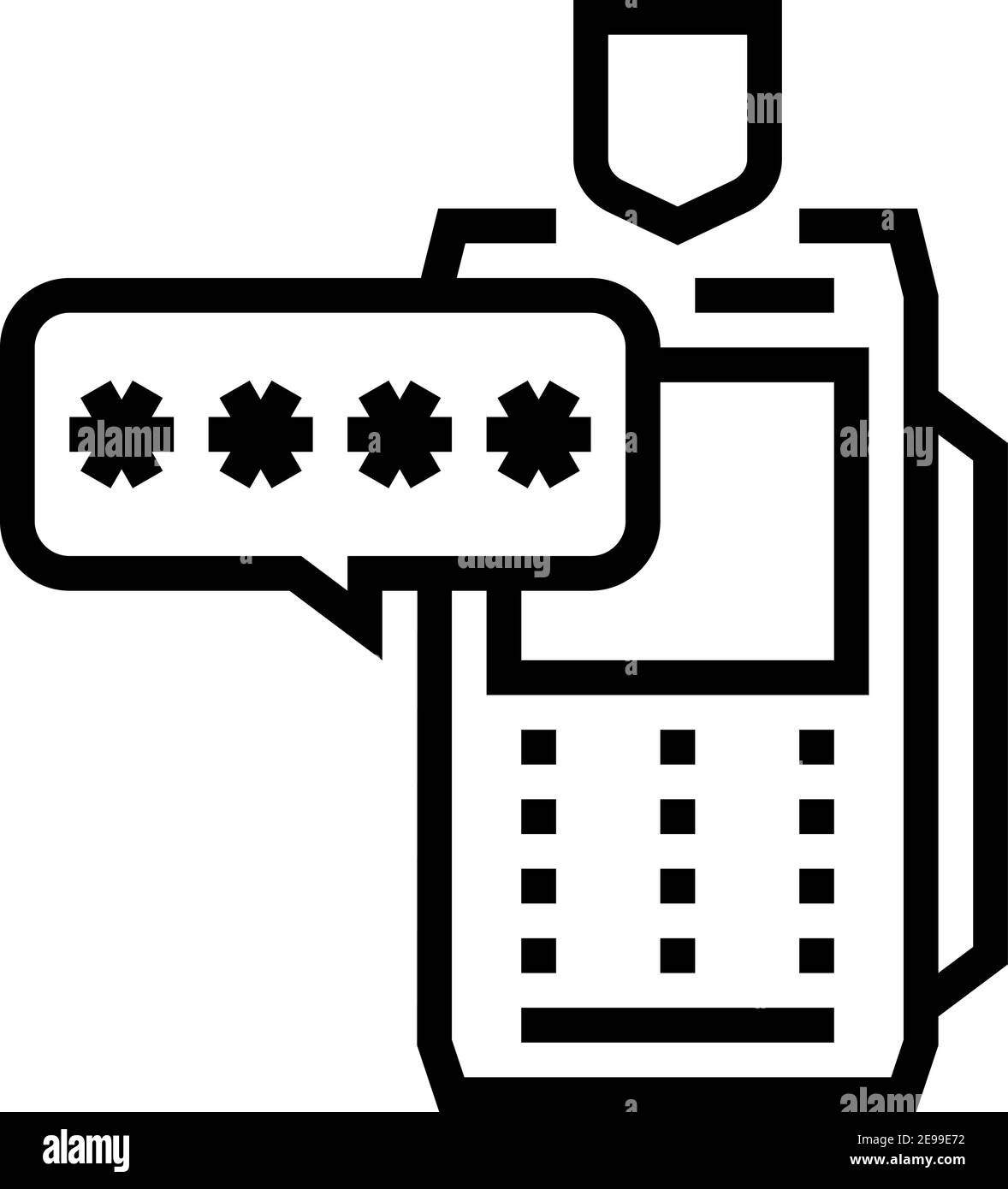 pin code for pay pos terminal line icon vector illustration Stock ...