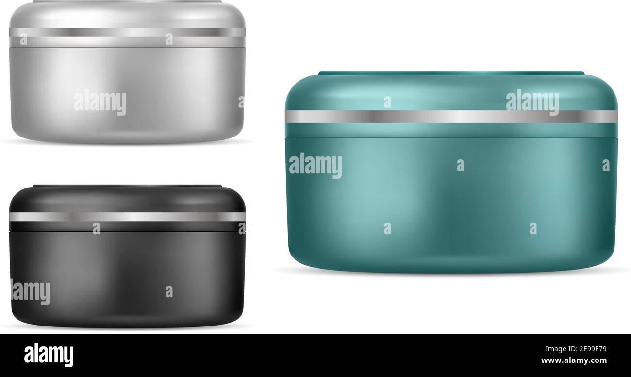 Plastic Cream Jar Vector Package. Container Blank Mockup. Round ...
