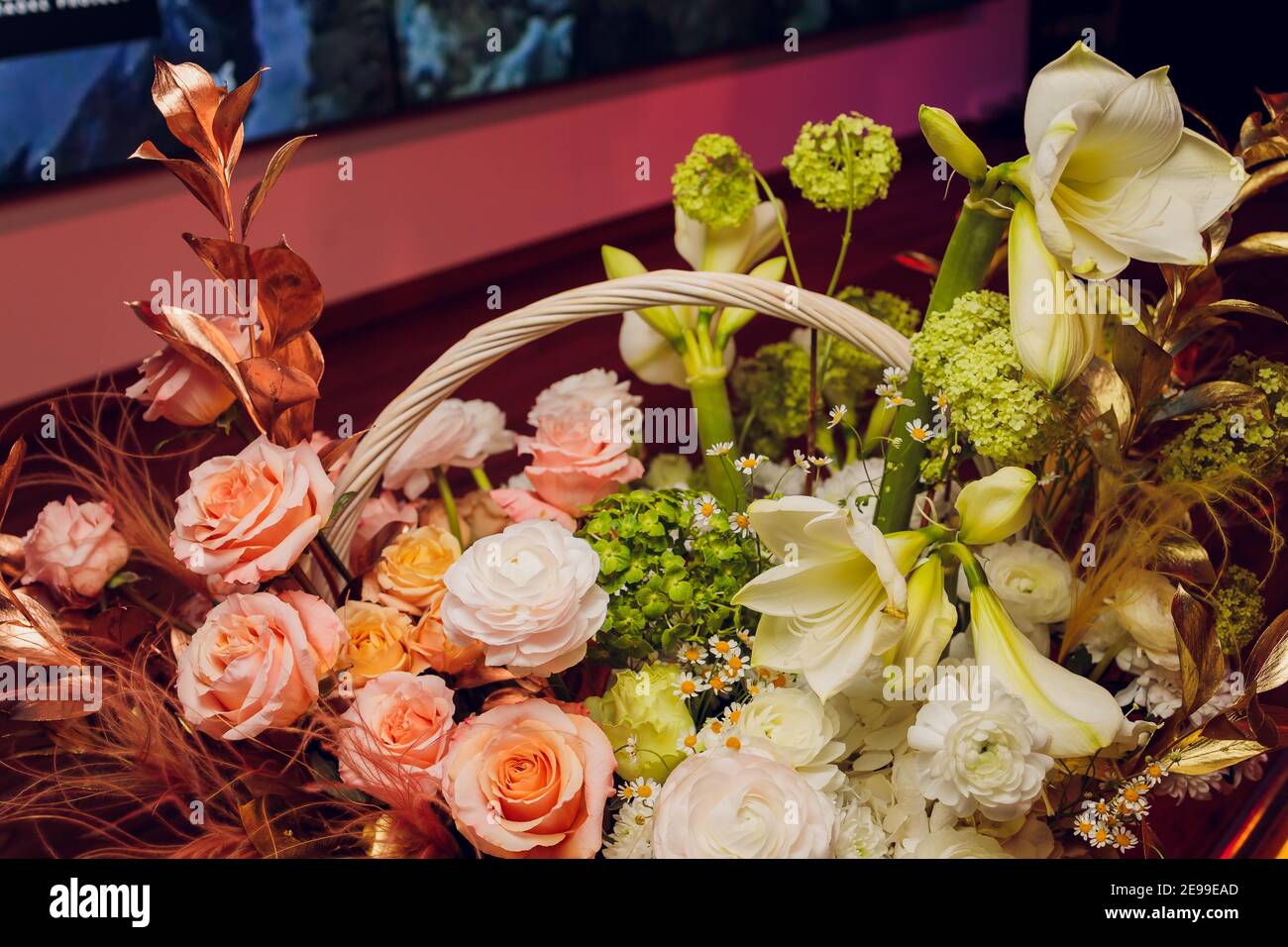 Bunch of different flowers close up background Stock Photo - Alamy