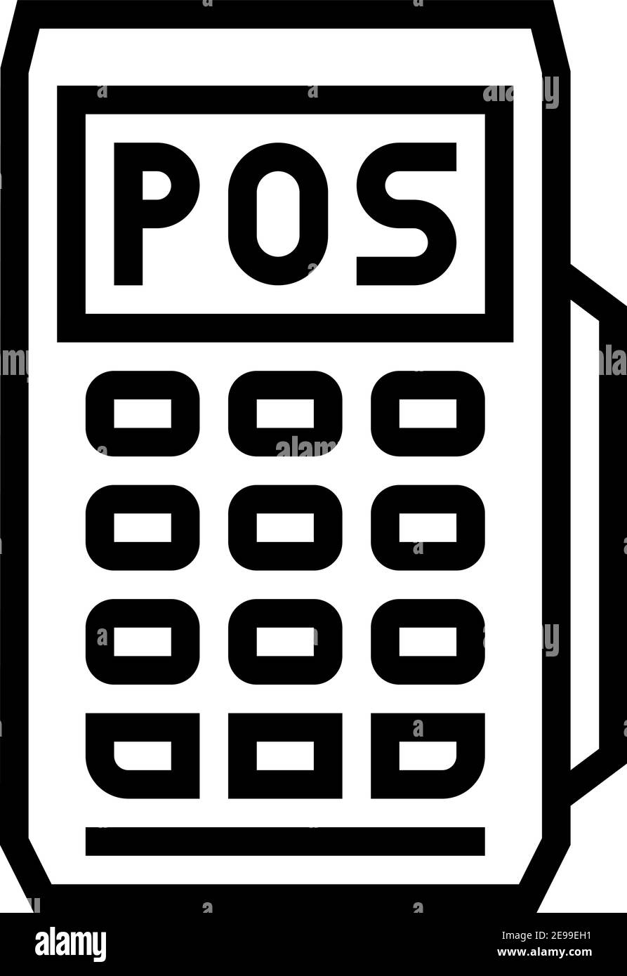 mobile pos terminal line icon vector illustration Stock Vector Image ...