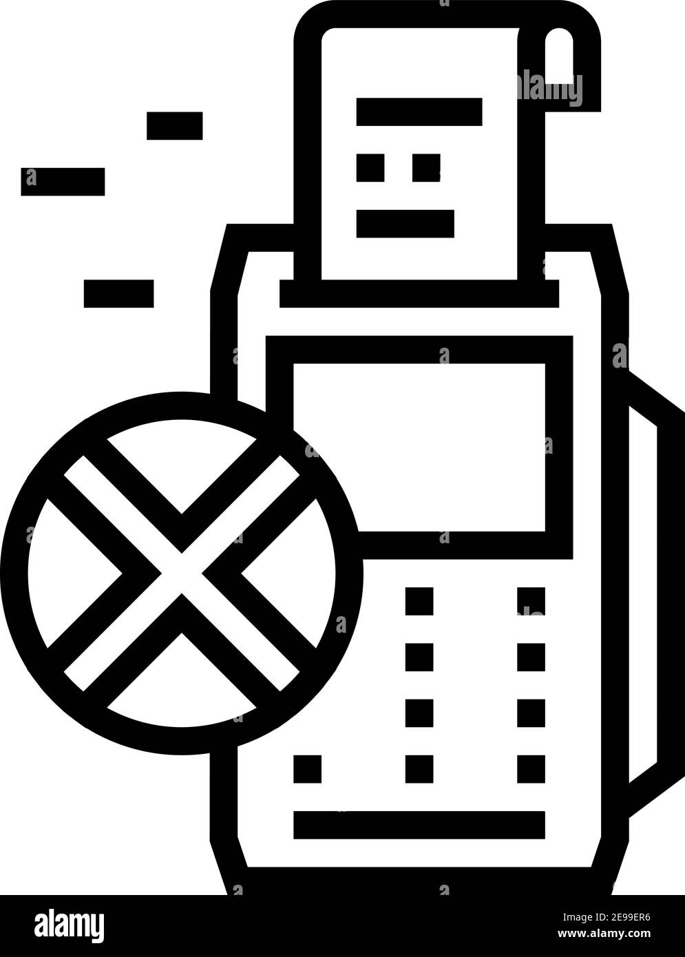 refusal payment pos terminal line icon vector illustration Stock Vector ...