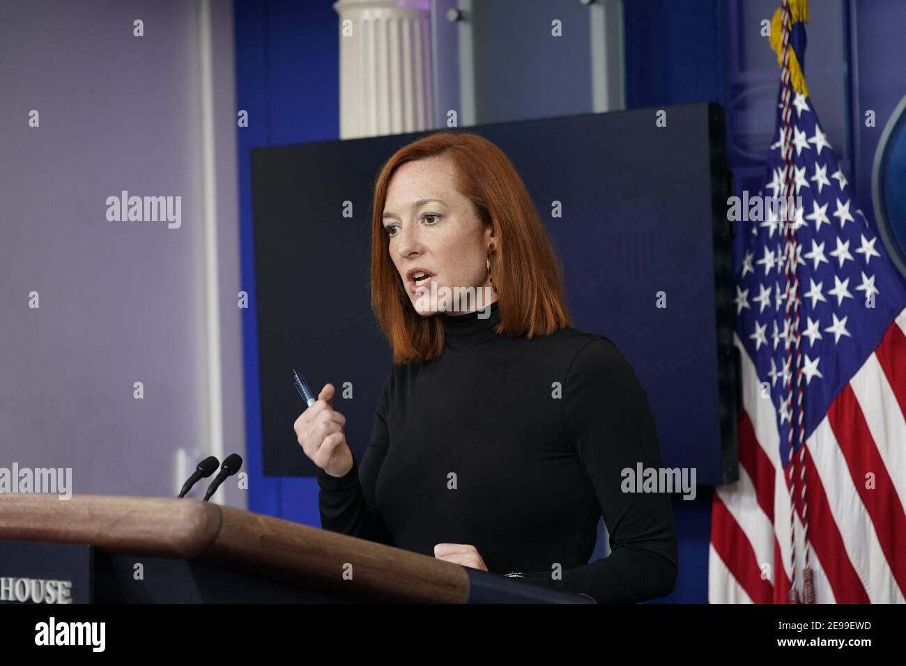 White House spokesperson Jen Psaki holds a news briefing, February 3 ...