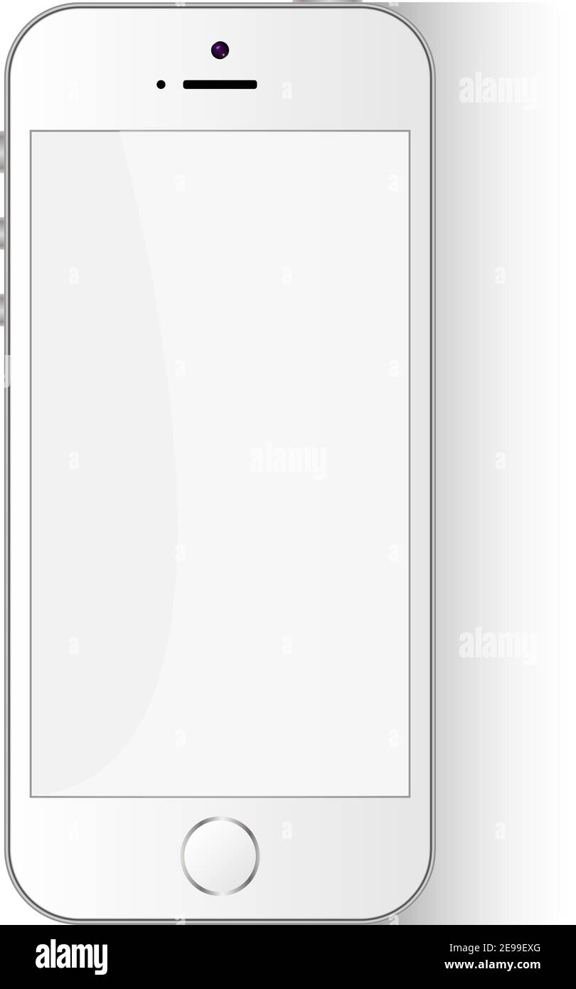 White Flat Phone. Vector Smartphone Design Template. Mobile Device ...