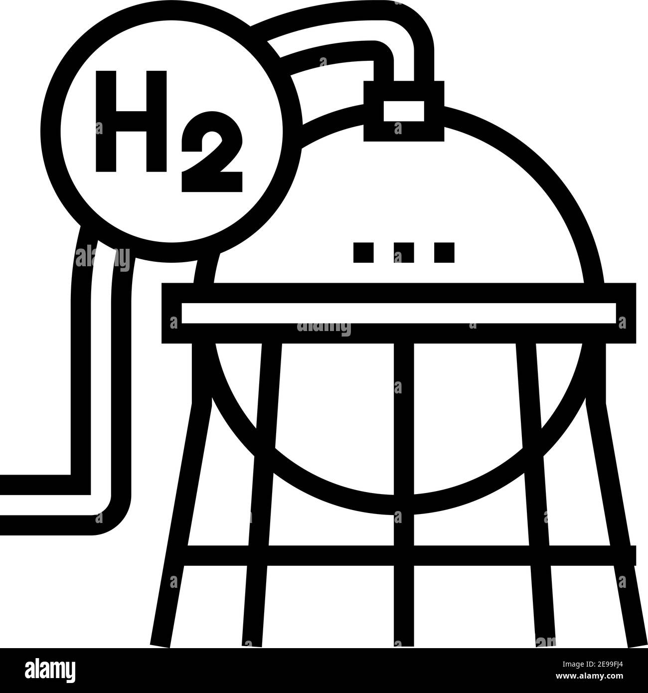 industrial use hydrogen line icon vector illustration Stock Vector ...