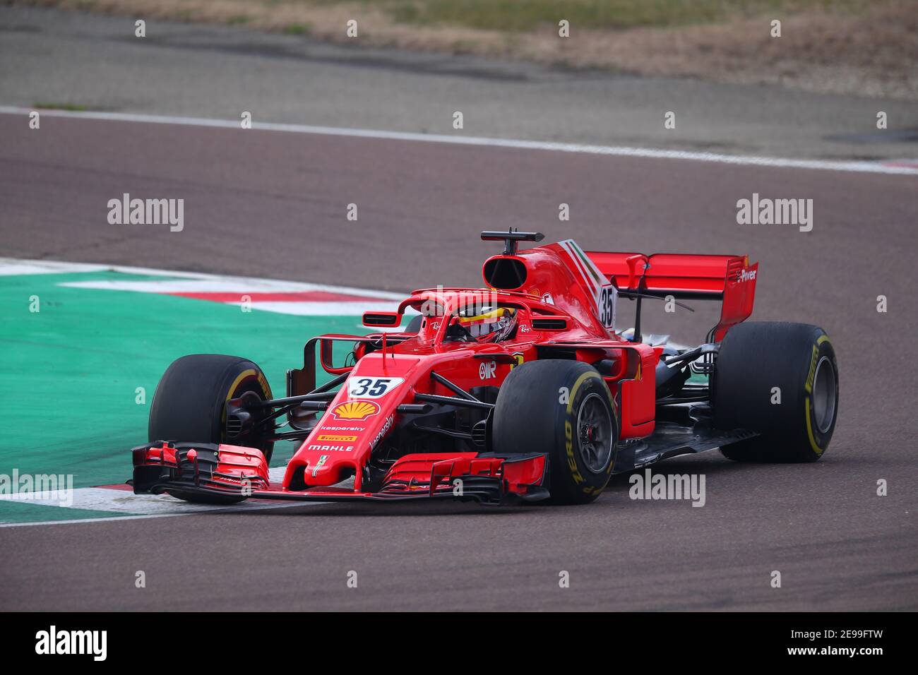 Robert Shwartzman, Ferrari Driver Accademy drive the Ferrari SF71H in Fiorano, Modena Stock ...