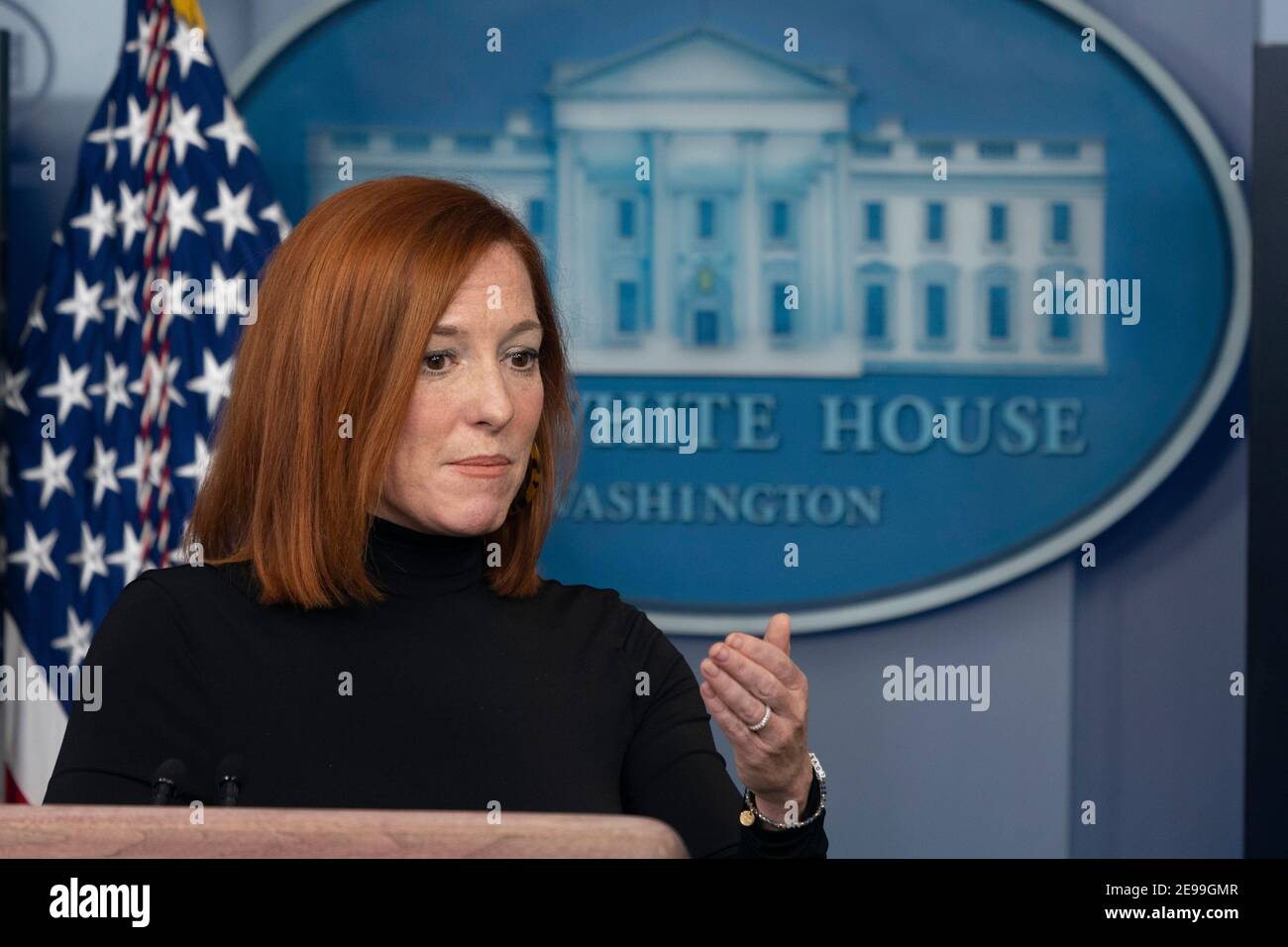 White House spokesperson Jen Psaki holds a news briefing, February 3 ...