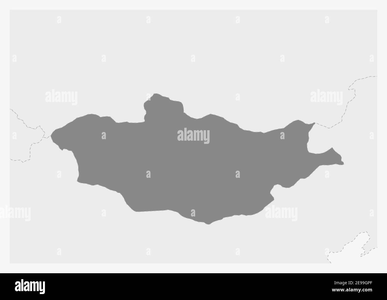 Mongolia on map of asia