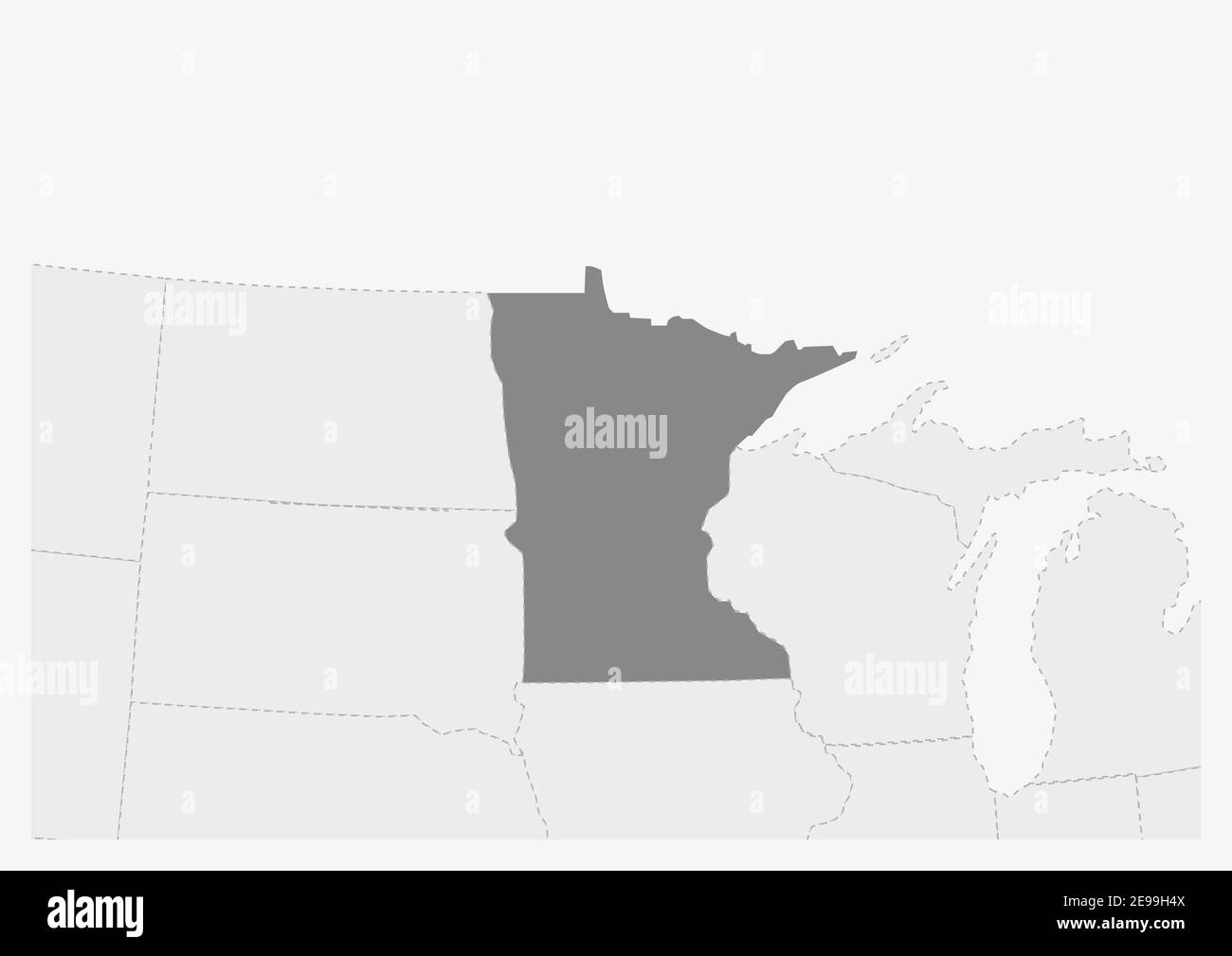 Map of USA with highlighted Minnesota map, gray map of US State ...