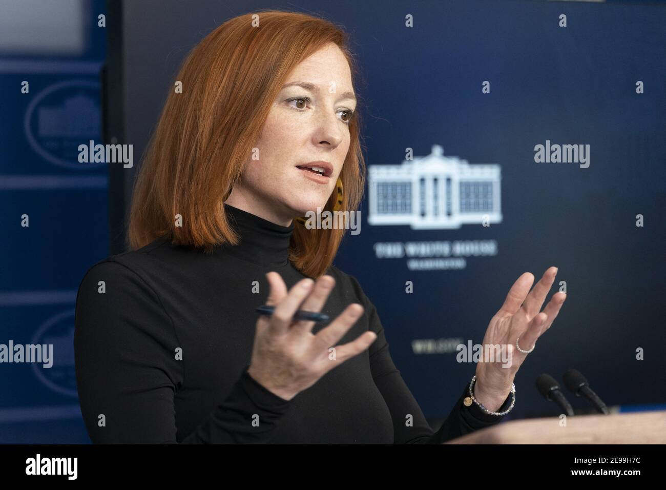 White House spokesperson Jen Psaki holds a news briefing, February 3 ...