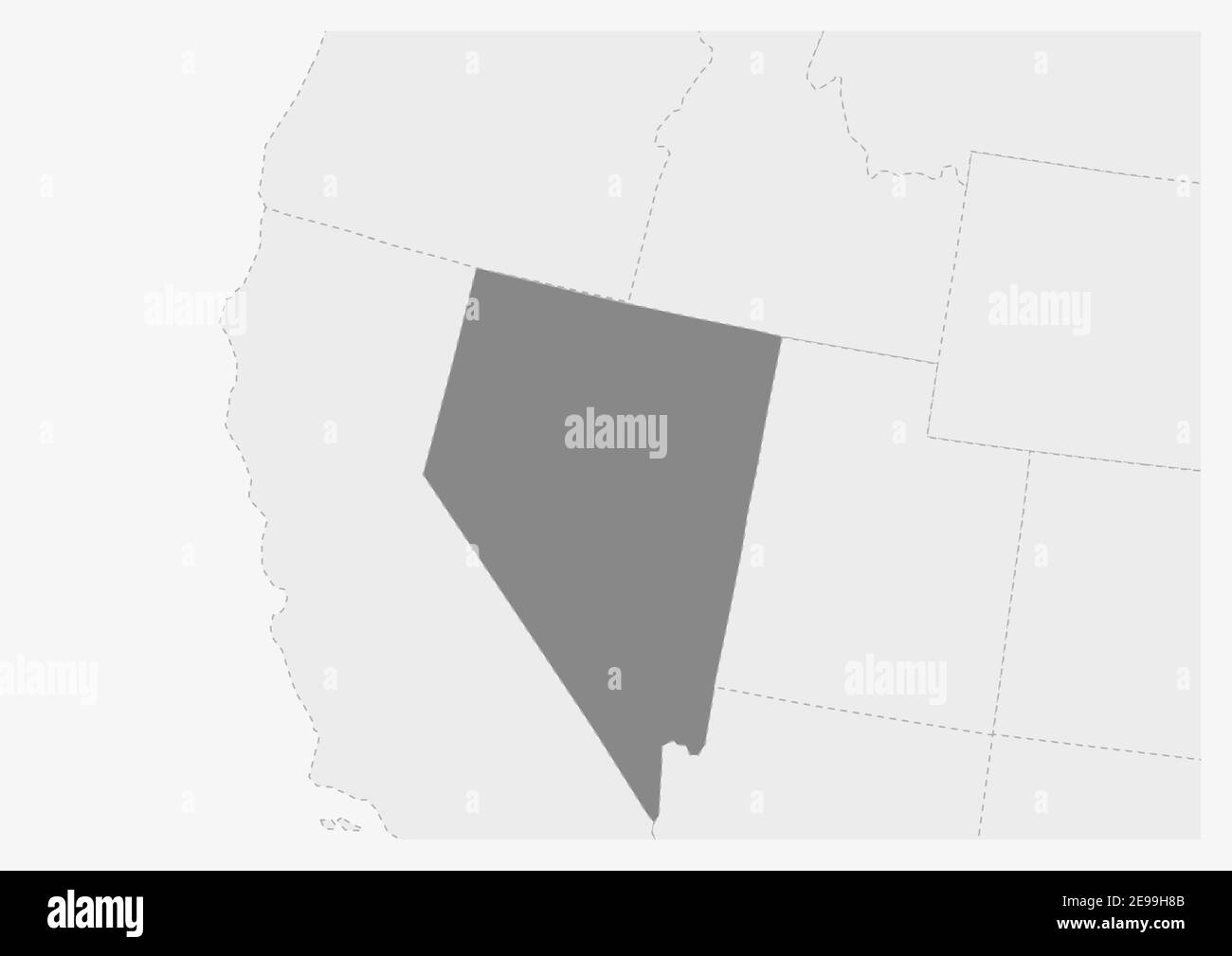Map of USA with highlighted Nevada map, gray map of US State Nevada ...