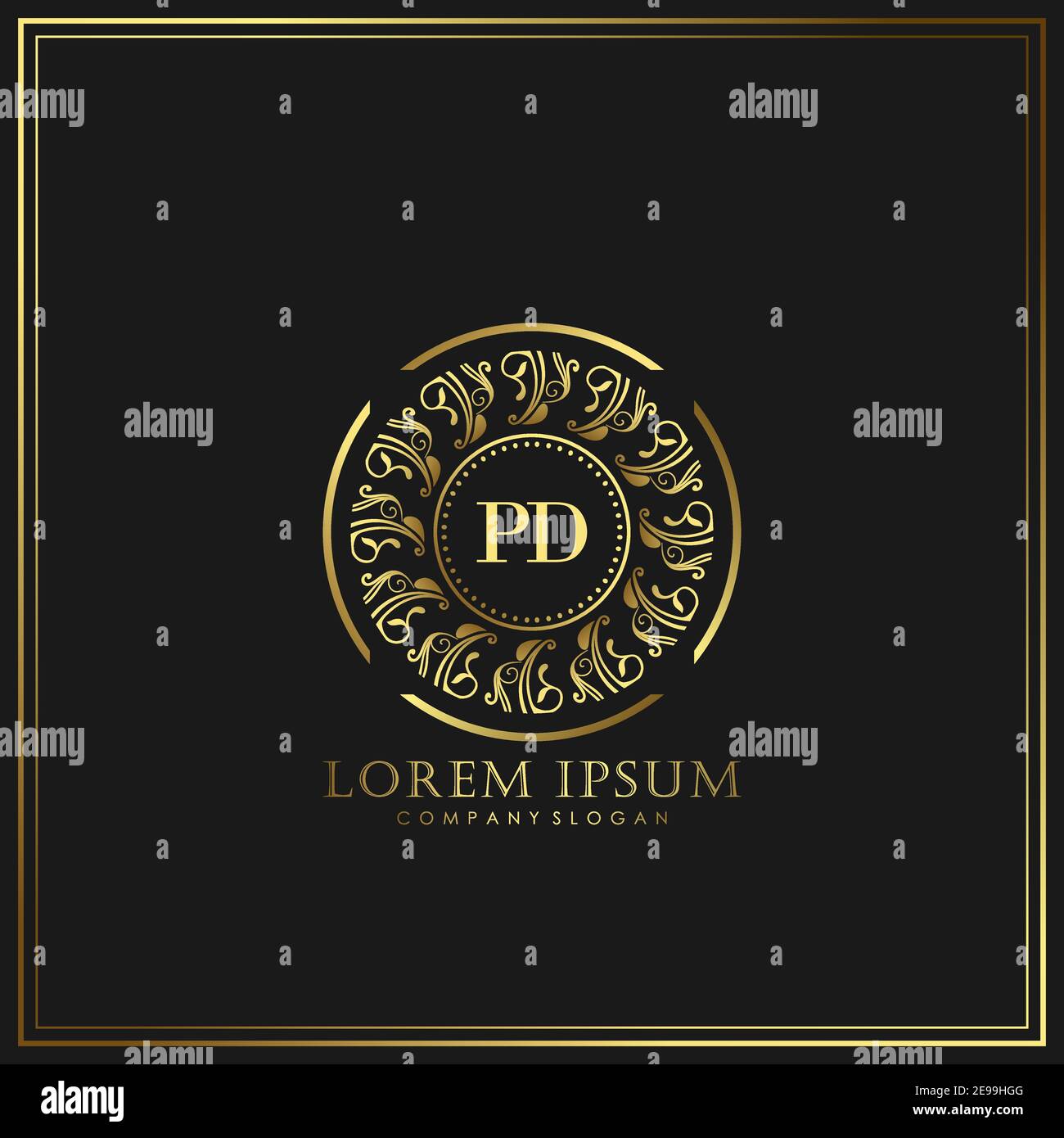 PD Initial Letter Luxury Logo template in vector for Restaurant ...