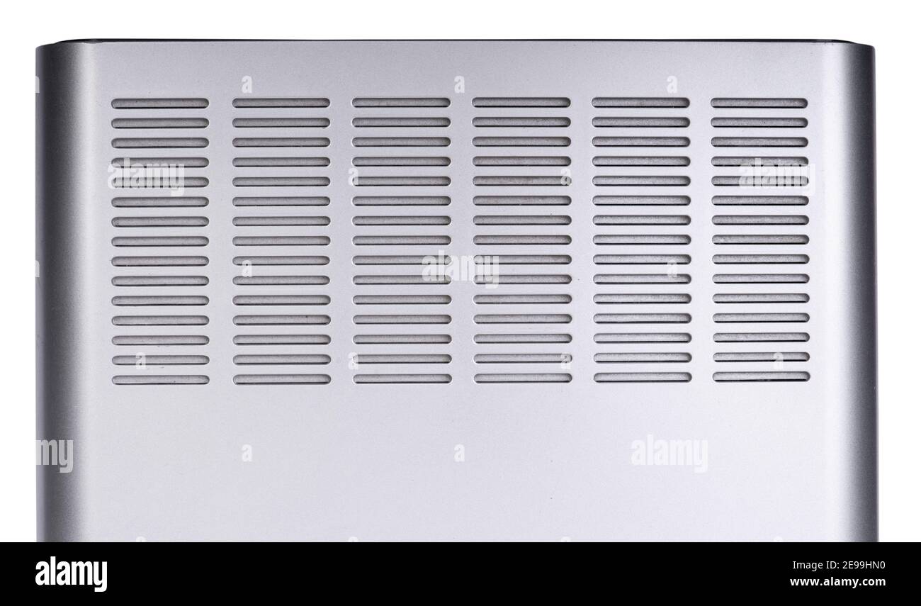 Silver perforated plastic texture with lines Stock Photo - Alamy