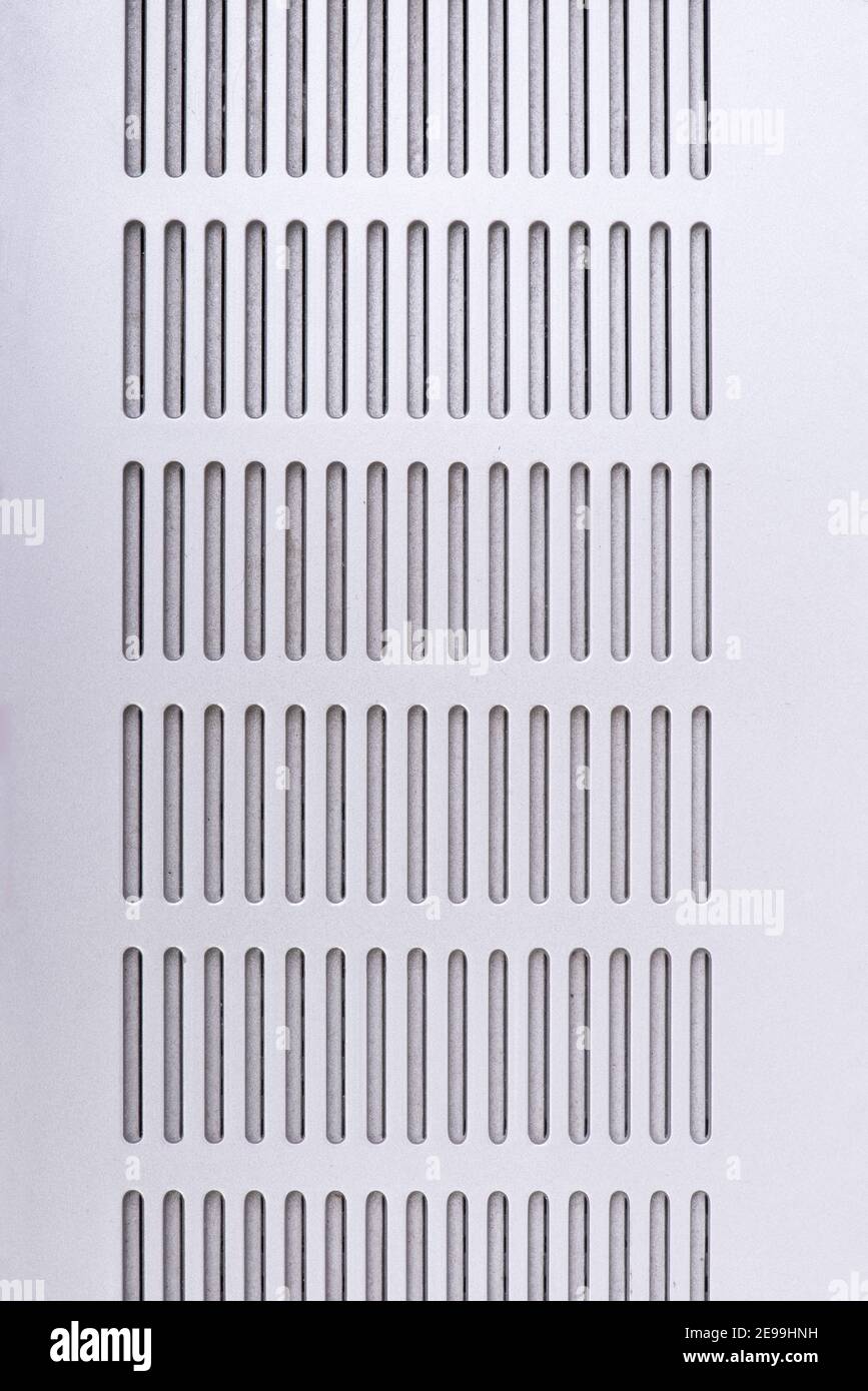 Silver perforated plastic texture with lines Stock Photo - Alamy