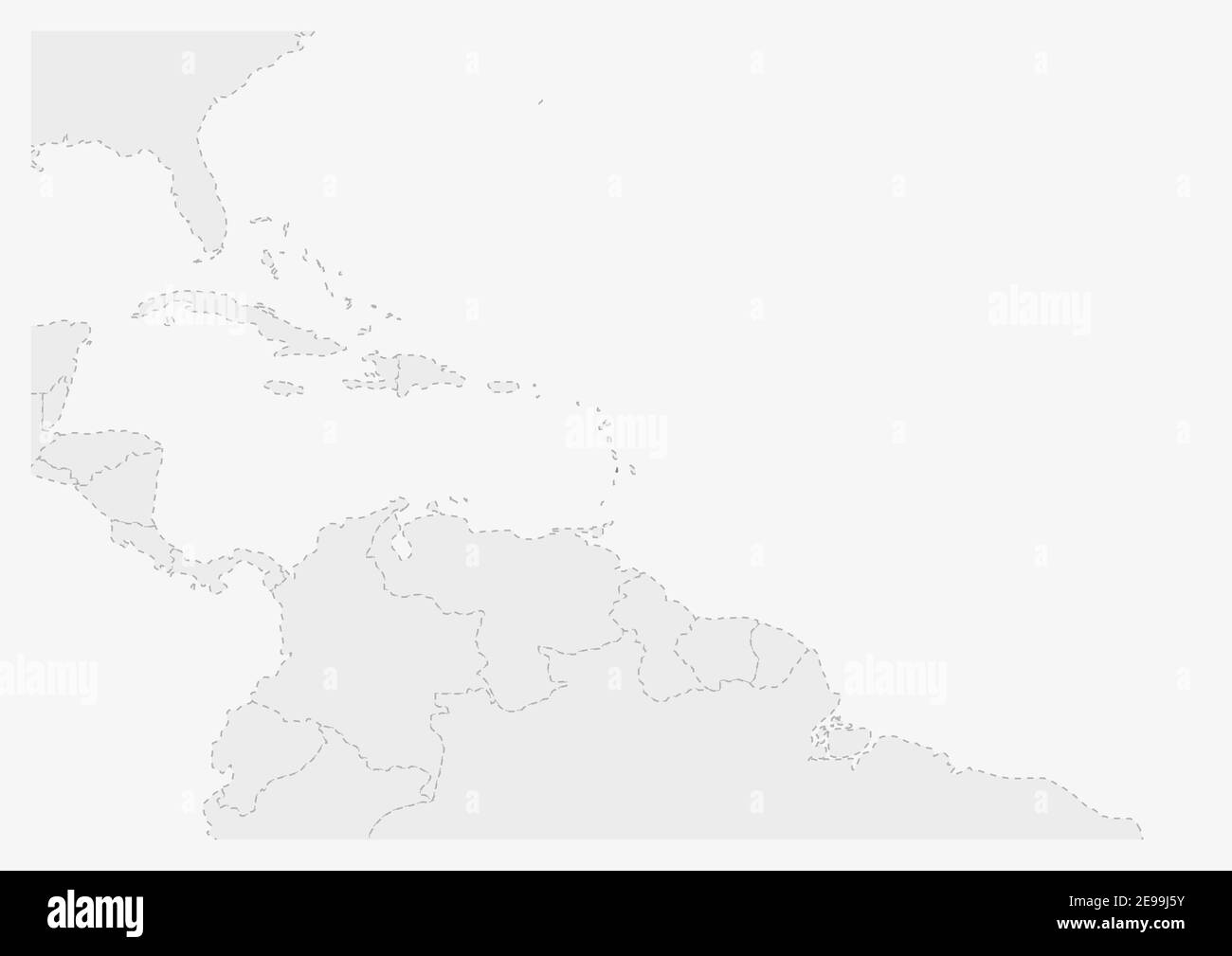 Map of America with highlighted Saint Lucia map, gray map of Saint ...
