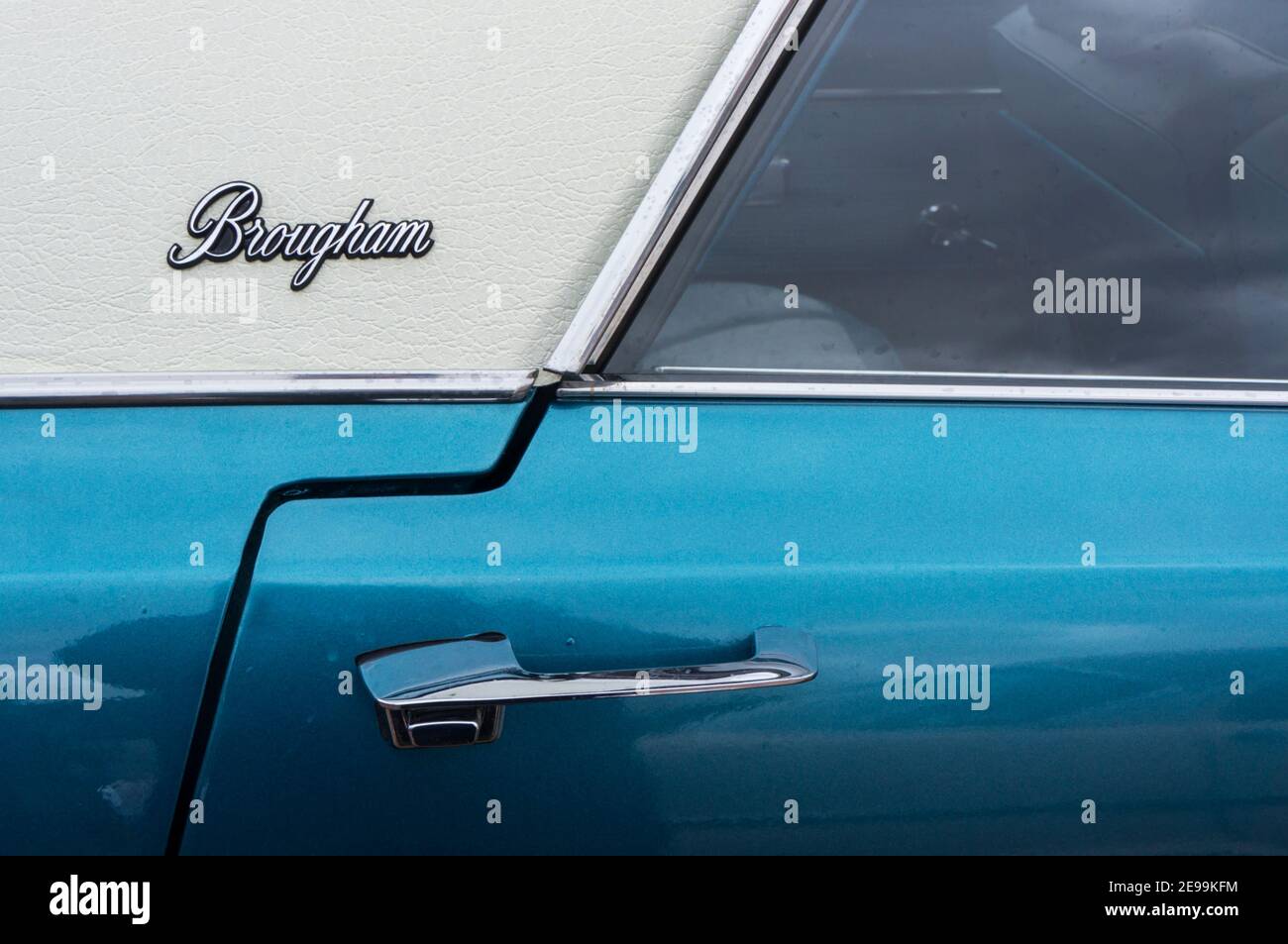 Brougham logo on the side of a 1969 Cadillac Monaco Brougham Stock ...