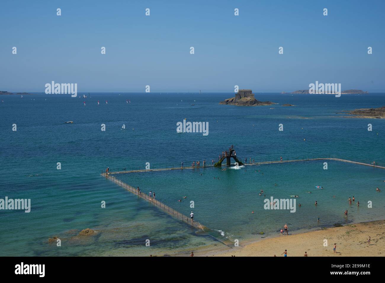 Saint-Malo, France - July 23, 2018 - Bon-Secours Beach Stock Photo - Alamy
