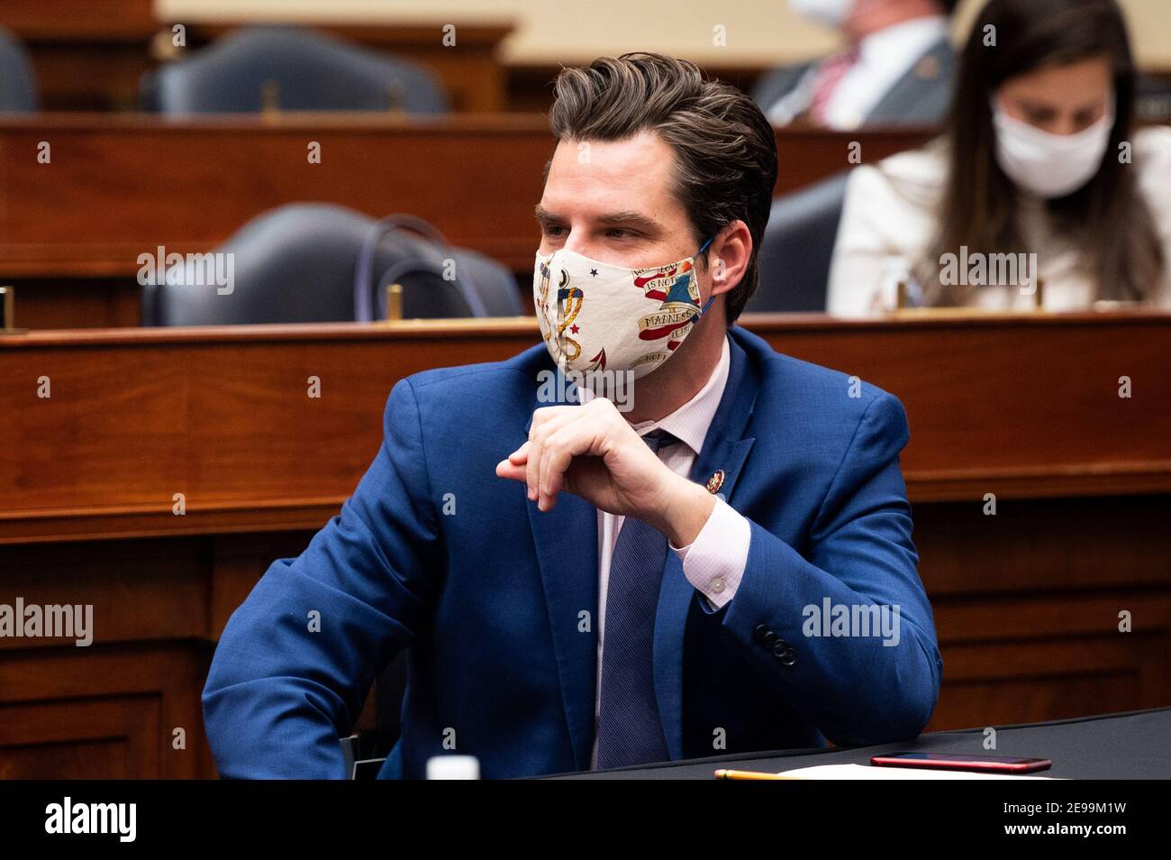 U.S Representative Matt Gaetz (R-FL) speaking at an organizational ...