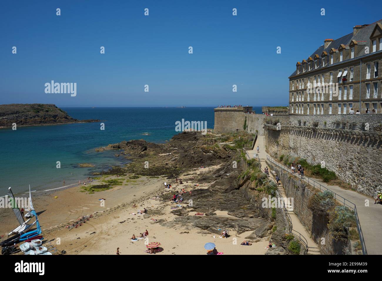 Saint-Malo, France - July 23, 2018 - Bon-Secours Beach Stock Photo - Alamy