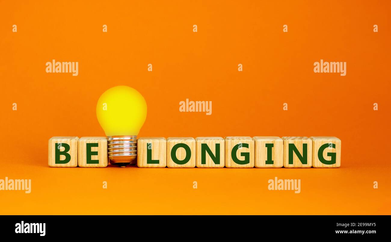 Symbol for a better inclusion and belonging. Wooden cubes with word ...