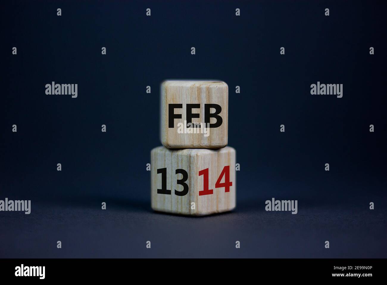 February 14 valentines day symbol. Turned the cube and changed the word ...