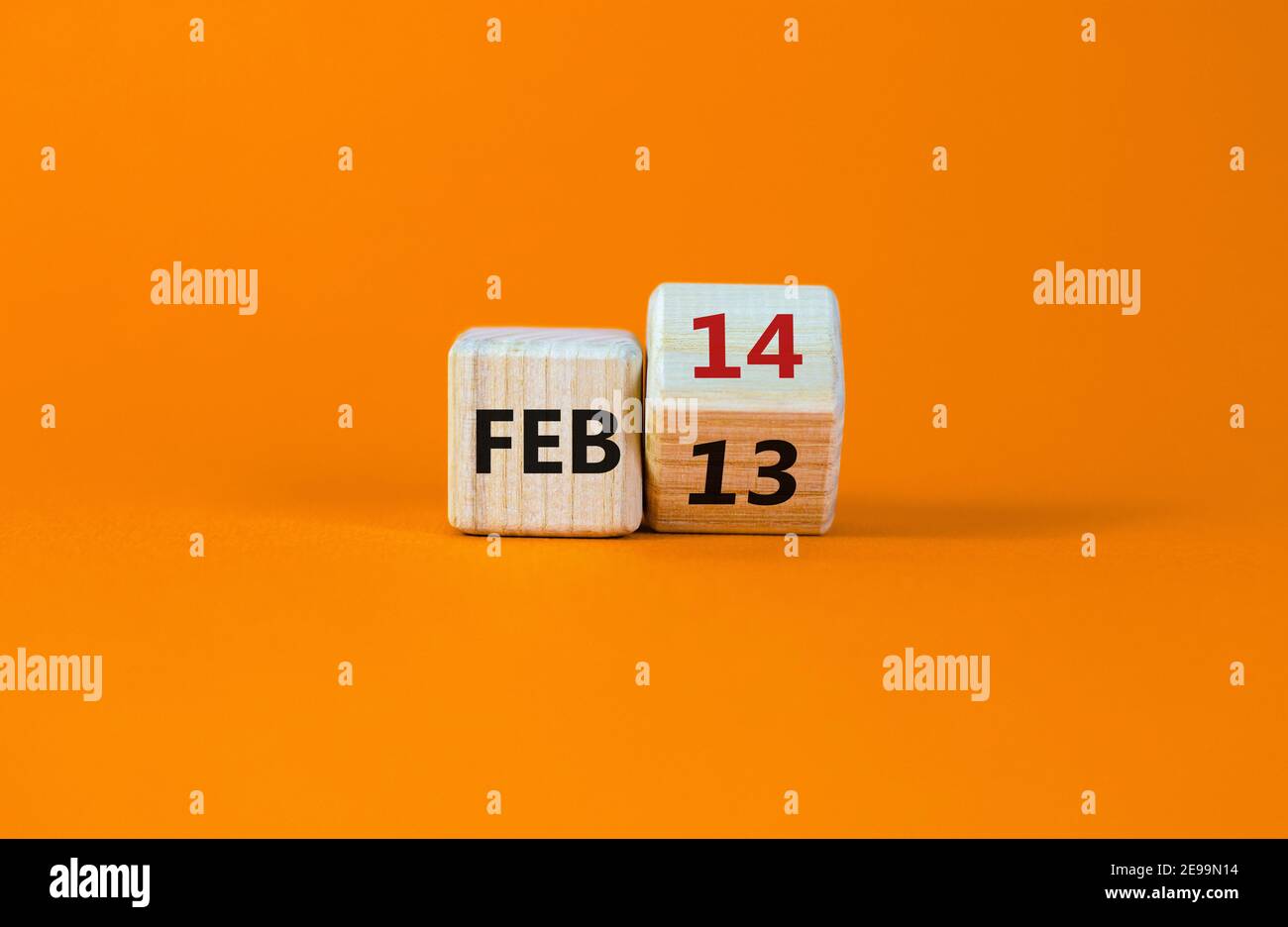 February 14 valentines day symbol. Turned the cube and changed the word ...