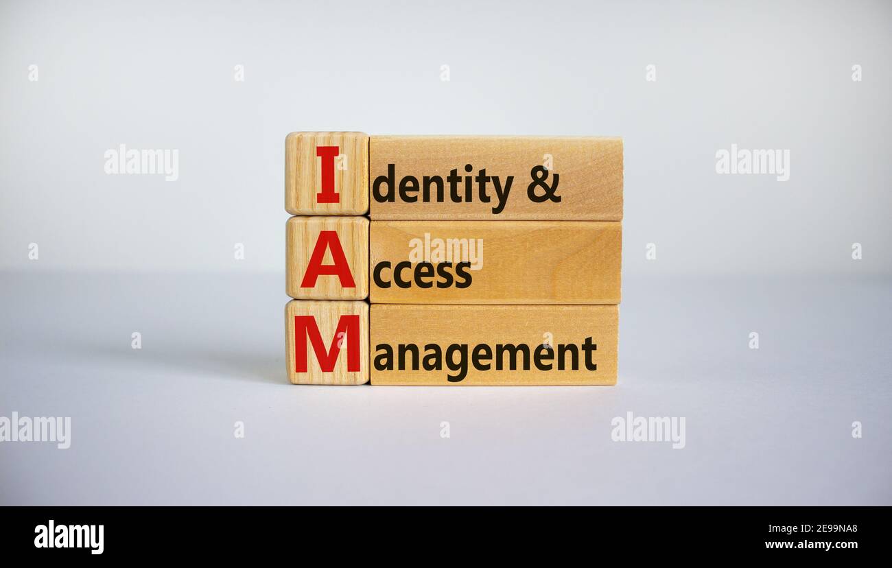 IAM, identity and access management symbol. Concept words 'IAM ...