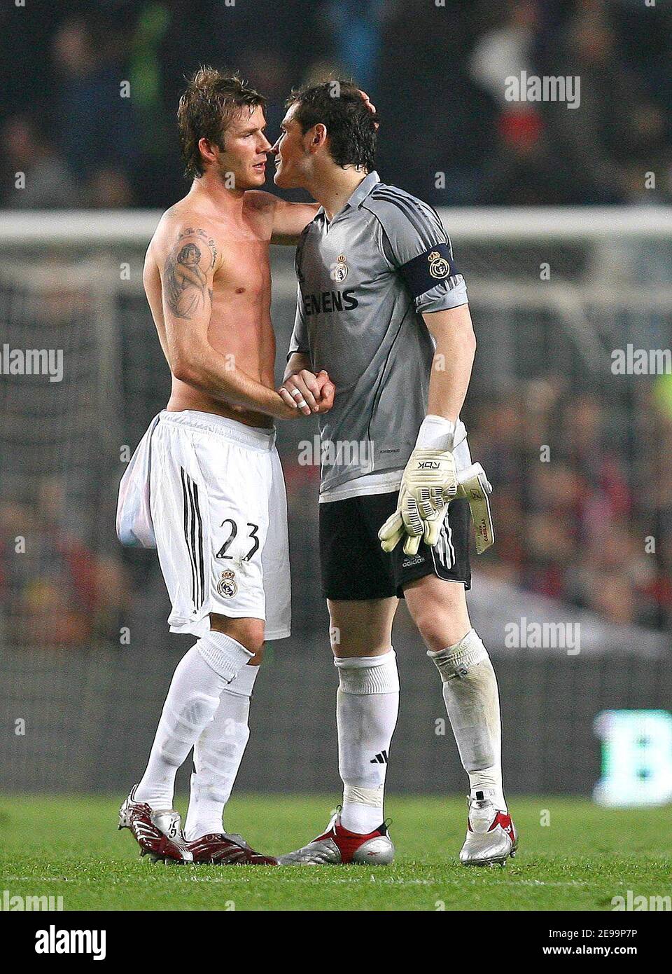 Real Madrid's David Beckham after the game during the Spanish primera ...