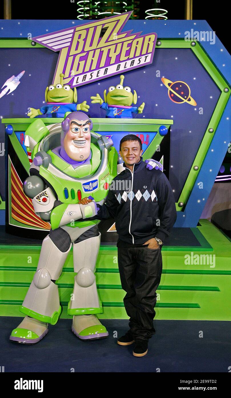 French singer Amine attends the opening of Euro-Disney's new animation ...