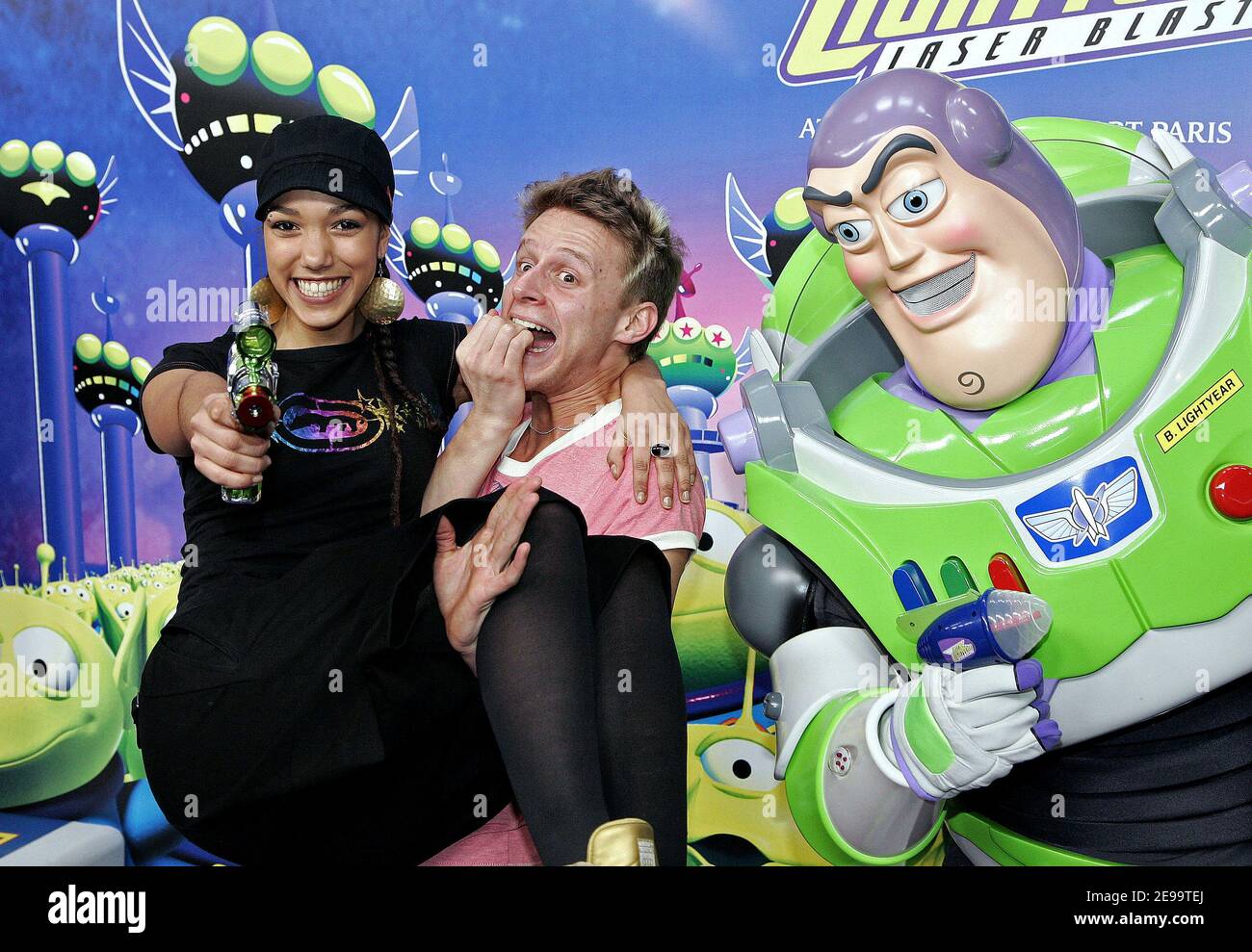 Maeva and Lucky attend the opening of Euro-Disney's new animation 'Buzz ...