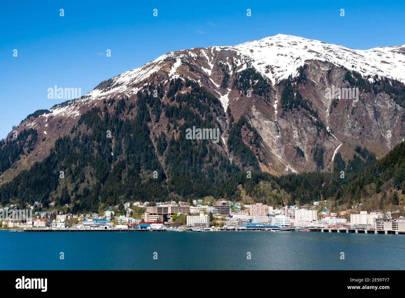 Mount Juneau and the city of Juneau, capital city of Alaska Stock Photo ...