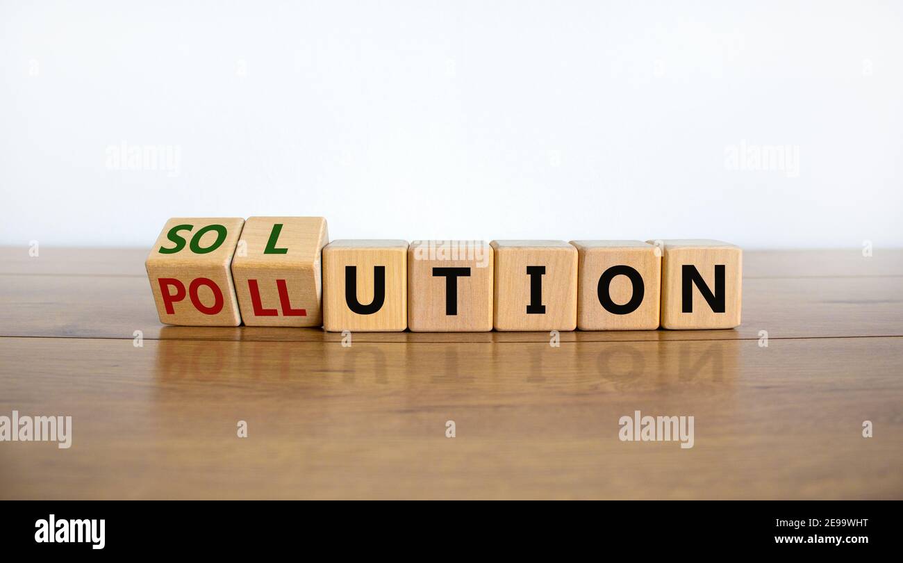 The solution to pollution symbol. Fliped wooden cubes and changed the ...