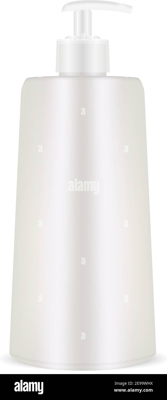 Dispenser Shampoo Bottle. Vector Pump Packaging for Shower liquid ...