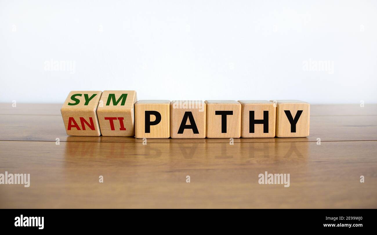 From antipathy to sympathy. Turned cubes and changed the word ...