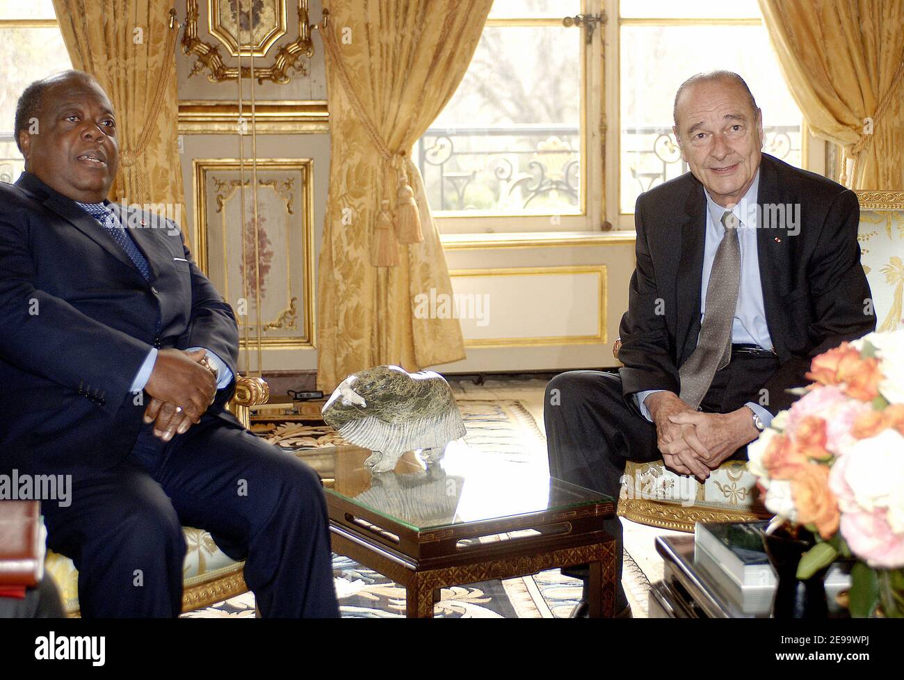 French president Jacques Chirac receives Ivory Coast Prime Minister ...