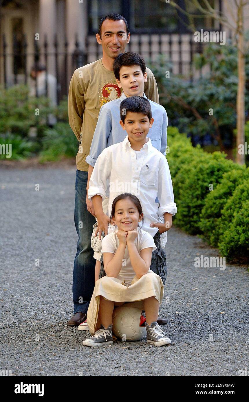 Soccer star Youri Djorkaeff poses for the first time with his family ...
