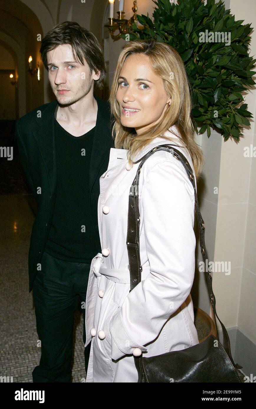 French actress Judith Godreche and actor Stanislas Merhar attend the ...