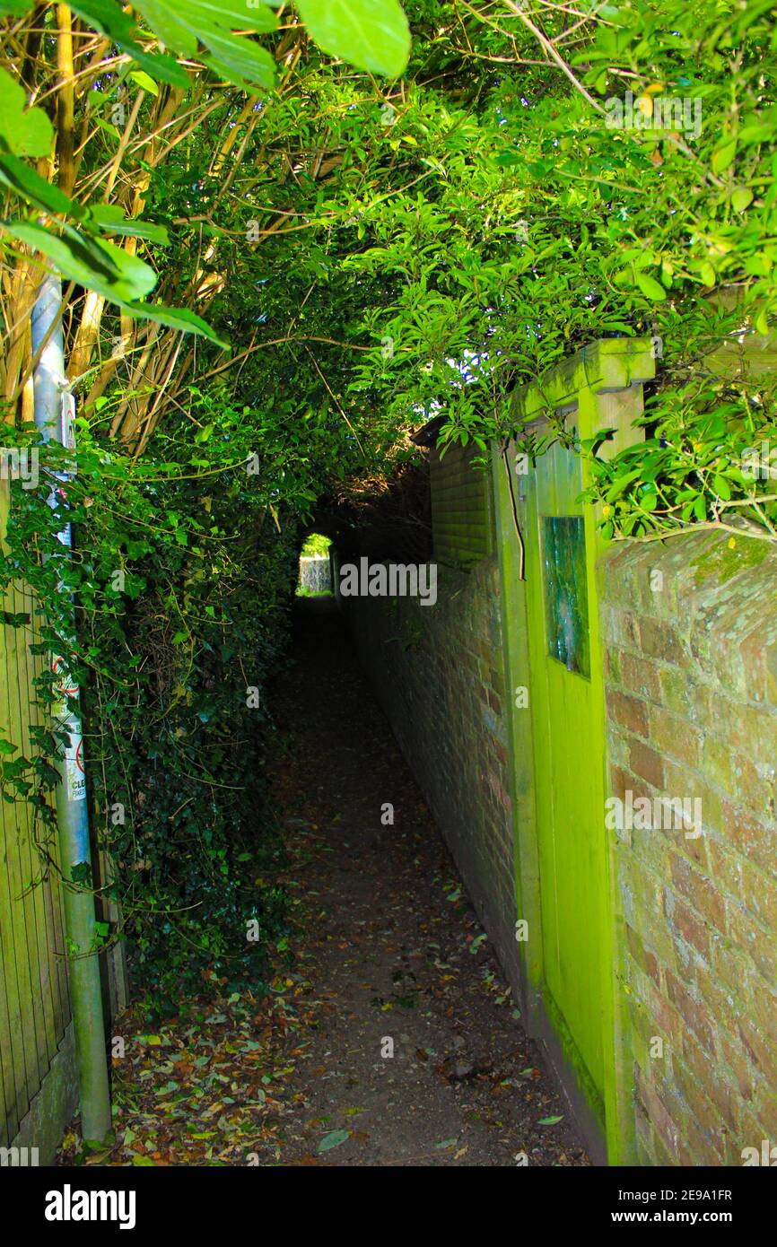Public footpath in Walmer town,Kent,UK Stock Photo - Alamy